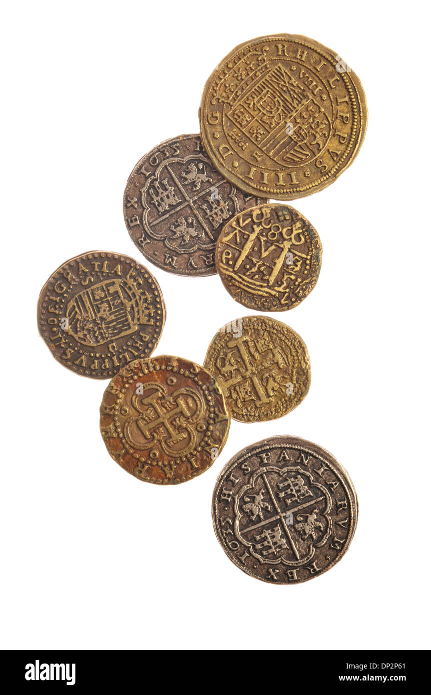 replicas of ancient medieval coins Stock Photo - Alamy