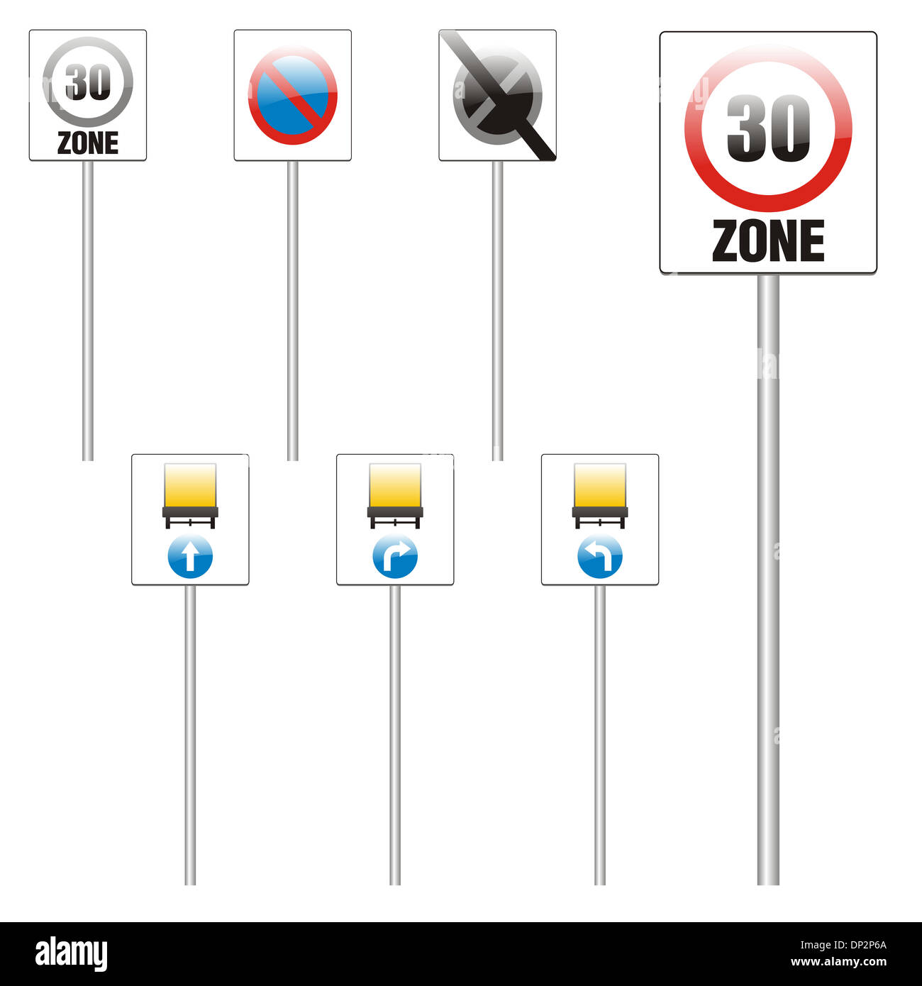 isolated european road signs Stock Photo - Alamy