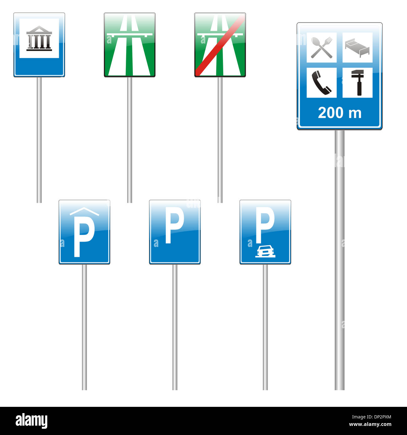 isolated european road signs Stock Photo - Alamy