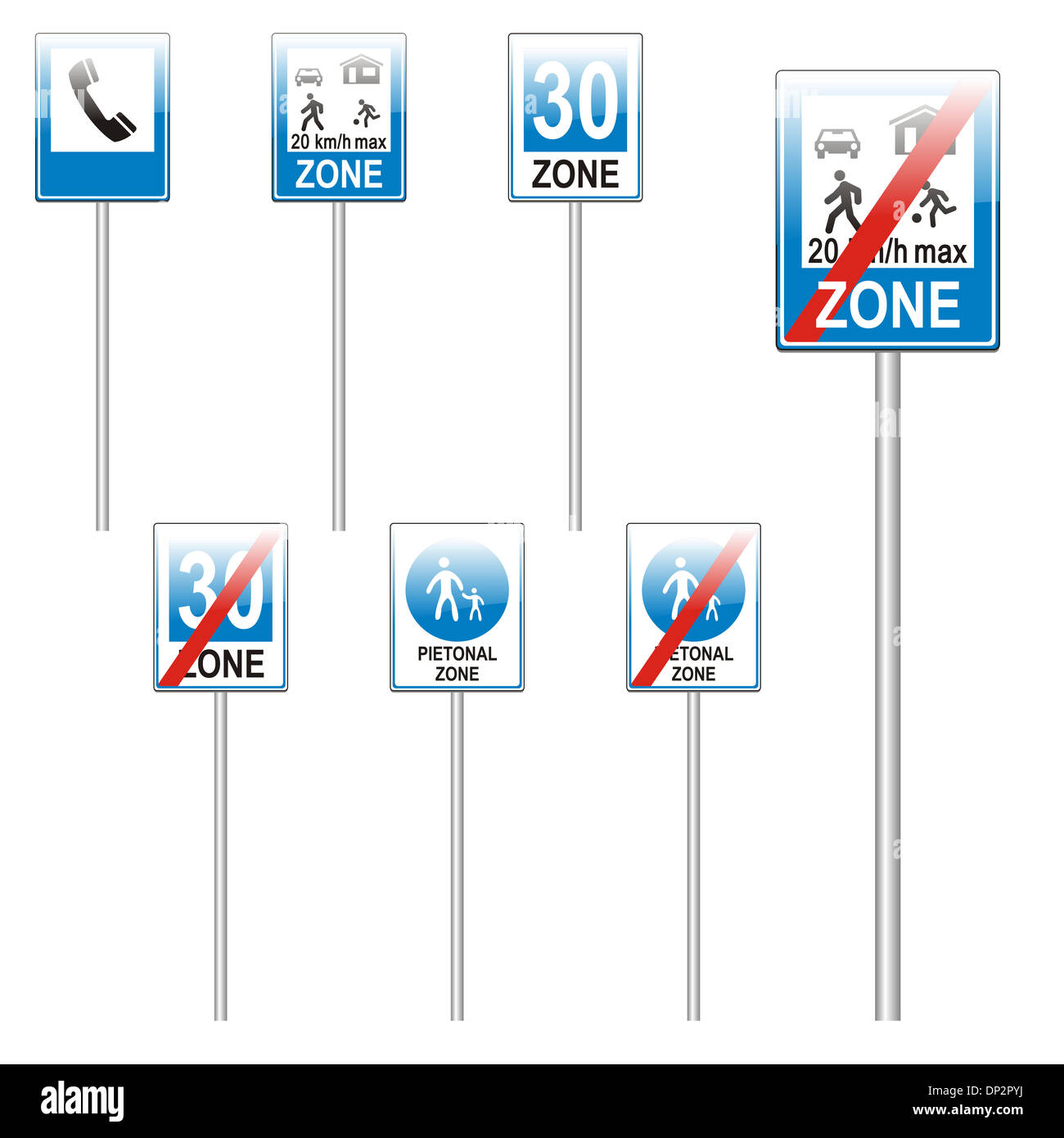 isolated european road signs Stock Photo - Alamy