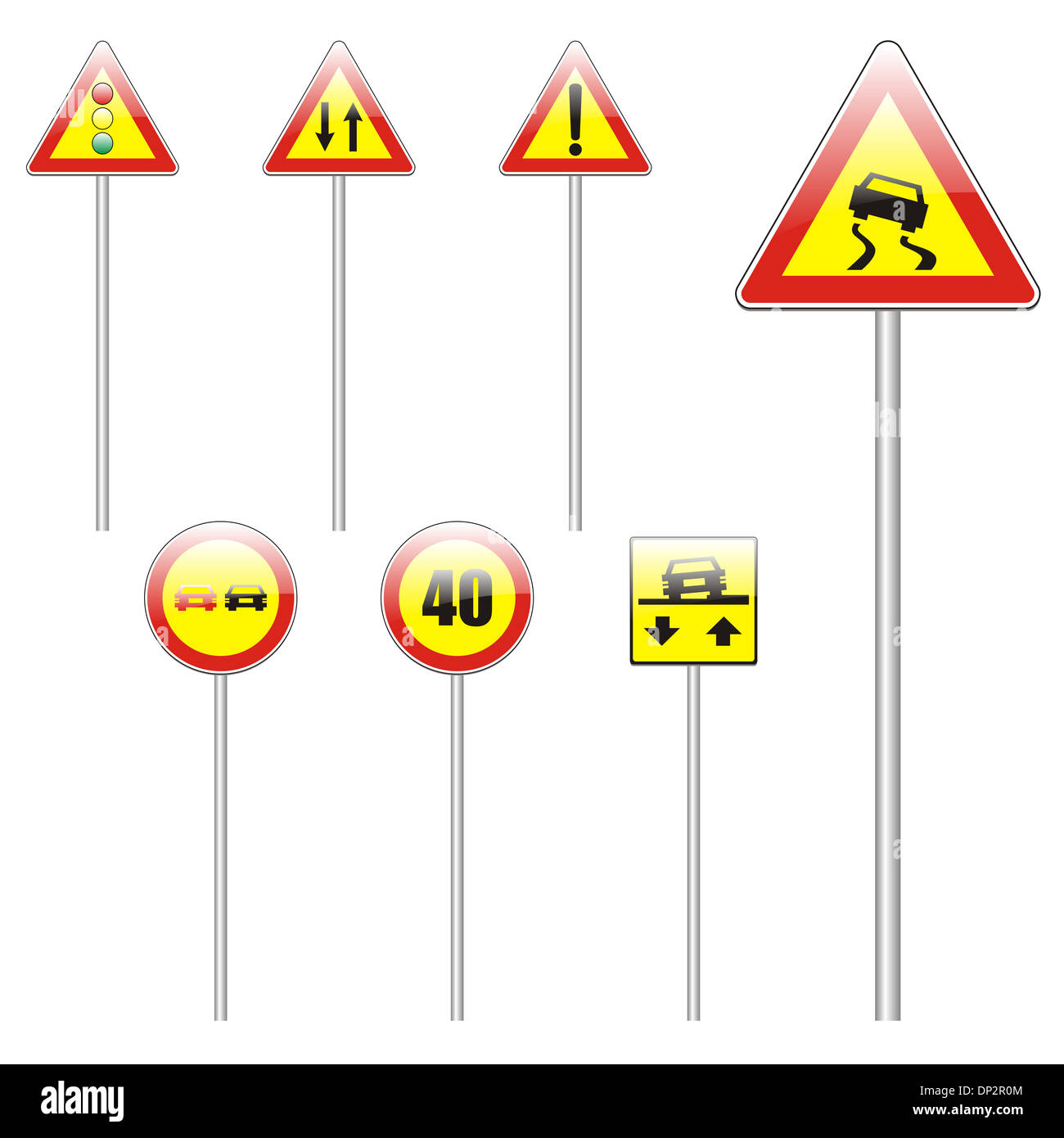 isolated european road signs Stock Photo - Alamy