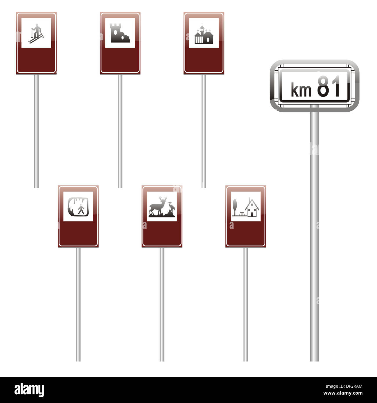 isolated european road signs Stock Photo - Alamy