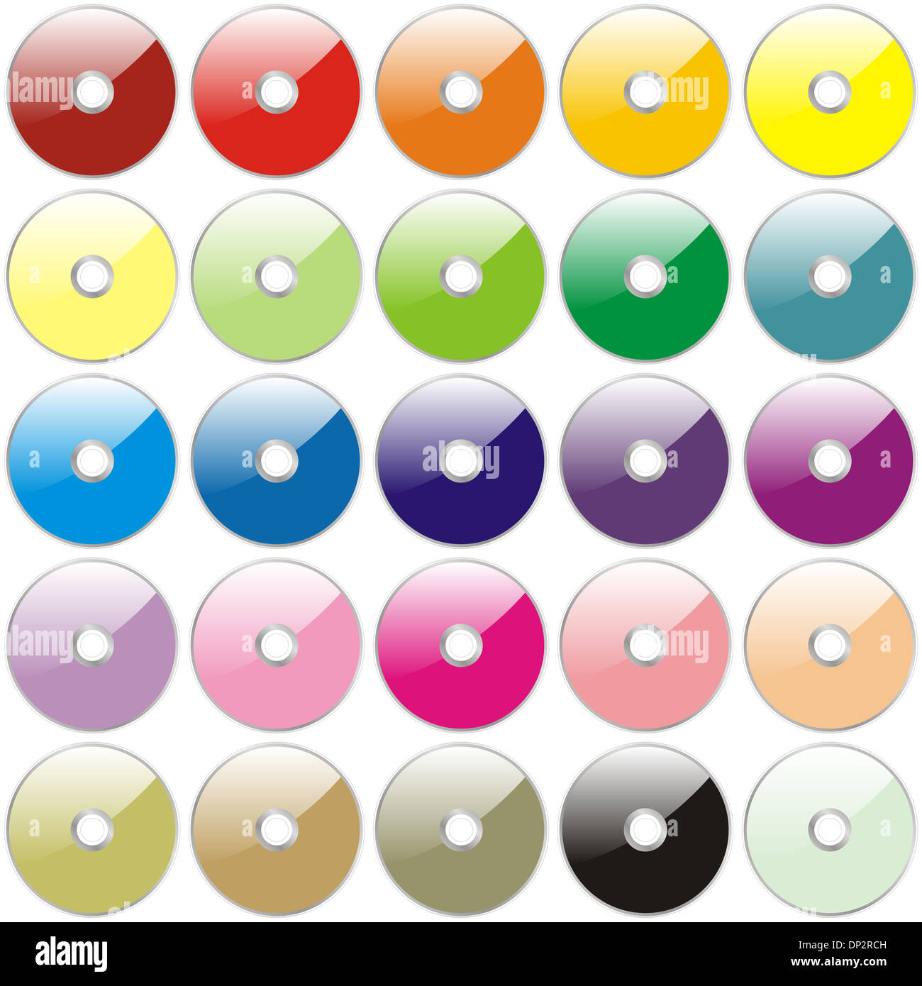 vector twenty-five colored CD ready to use Stock Photo - Alamy