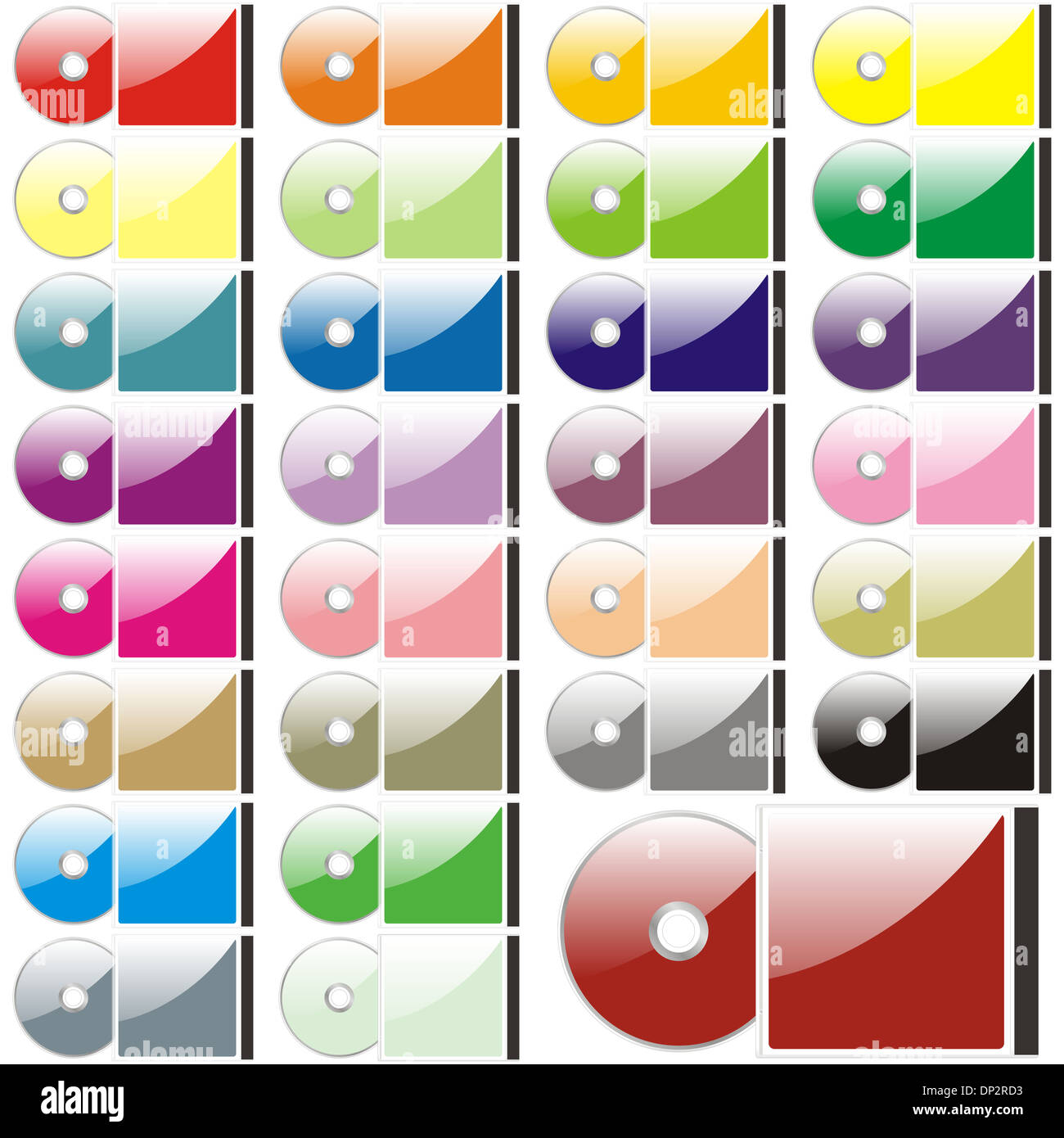vector twenty-five colored CD and case ready to use Stock Photo - Alamy