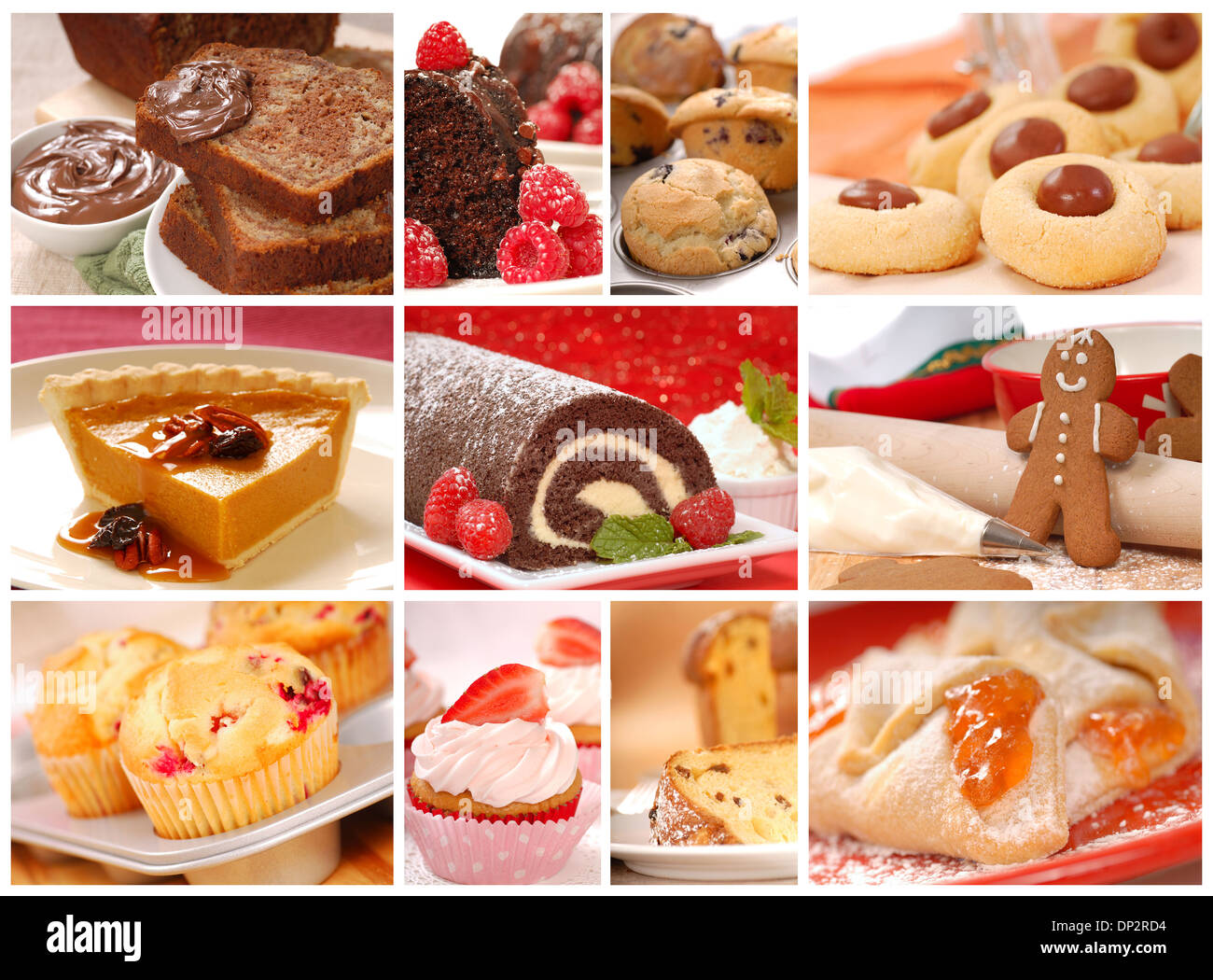 Collage showing a variety of delicious baked goods including cookies ...