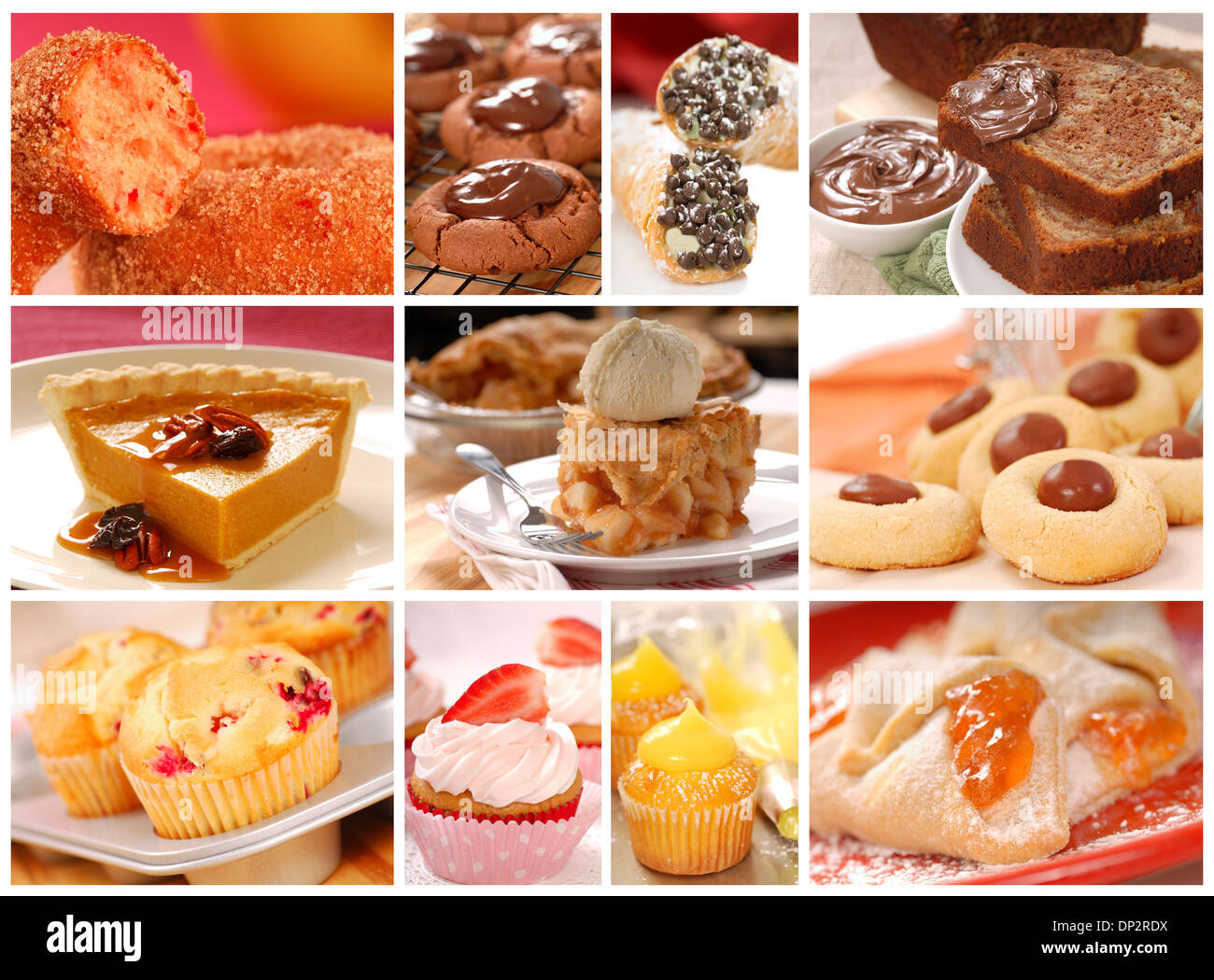 Collage showing a variety of delicious baked goods including cookies ...