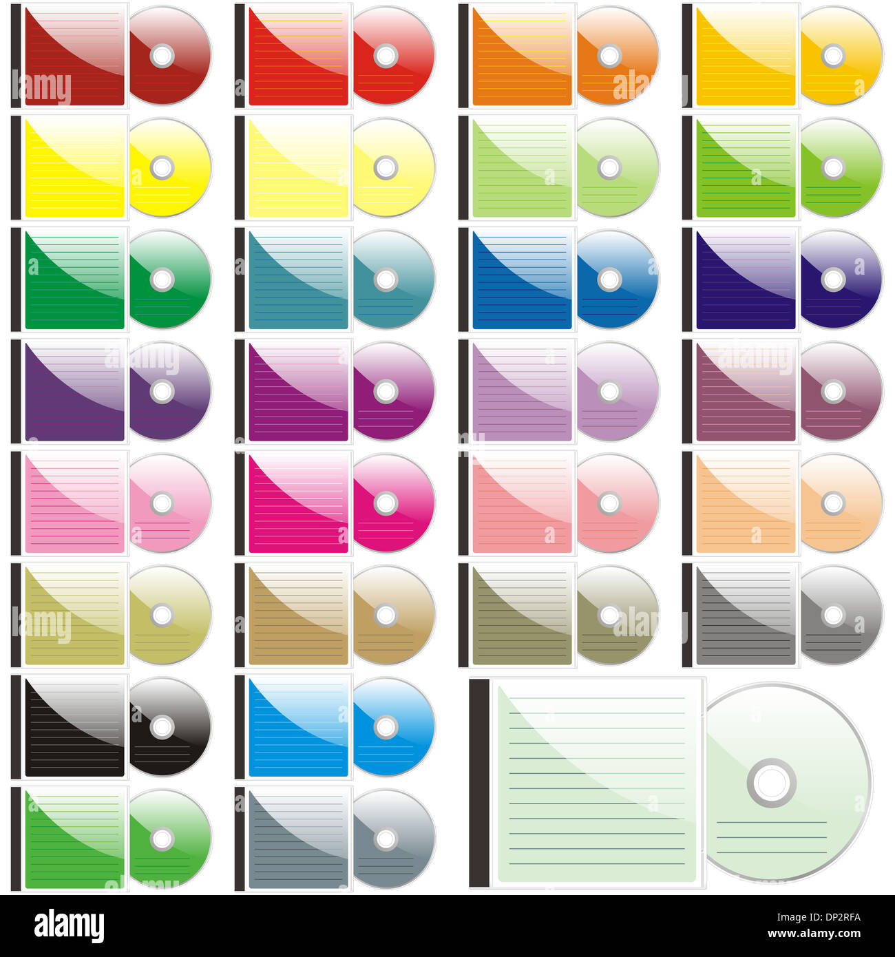 vector twenty-five colored CD and case ready to use Stock Photo - Alamy