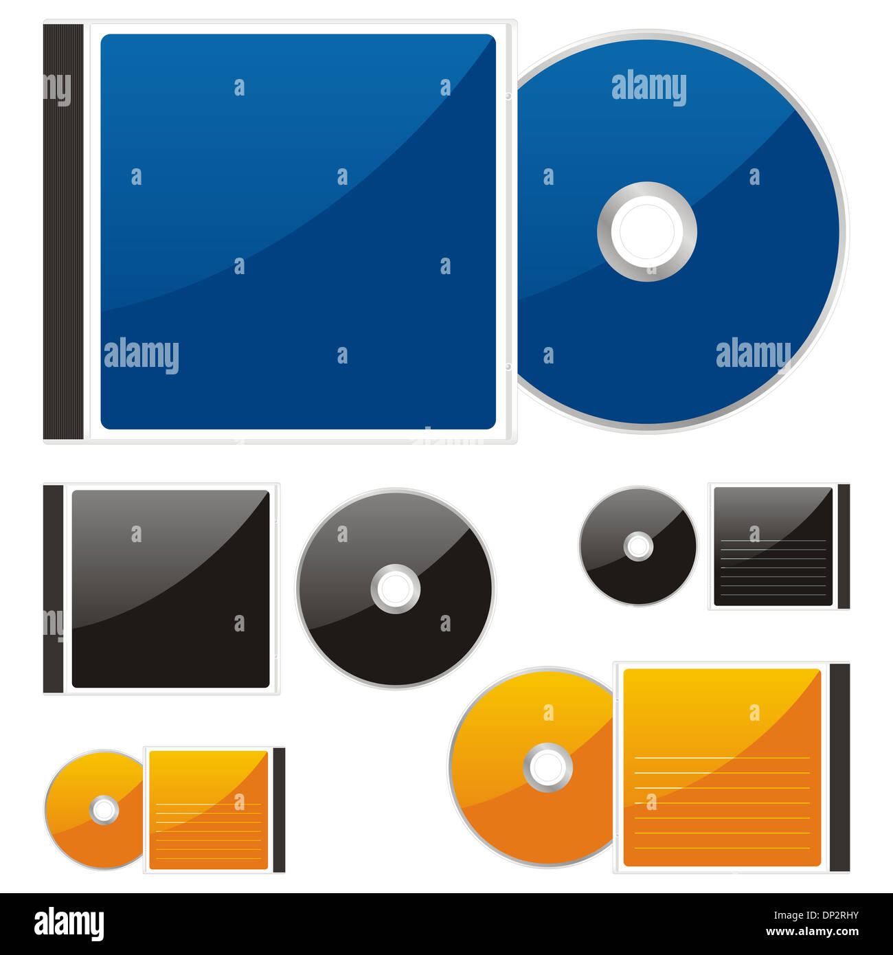 vector illustration colored CD and case ready to use Stock Photo - Alamy