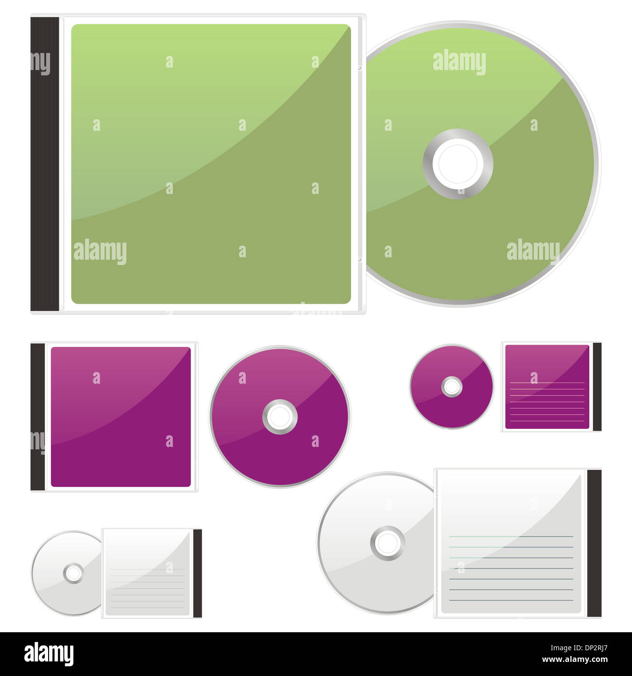 vector illustration colored CD and case ready to use Stock Photo - Alamy
