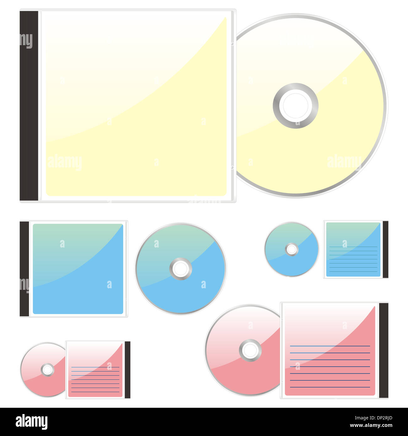 vector illustration colored CD and case ready to use Stock Photo - Alamy