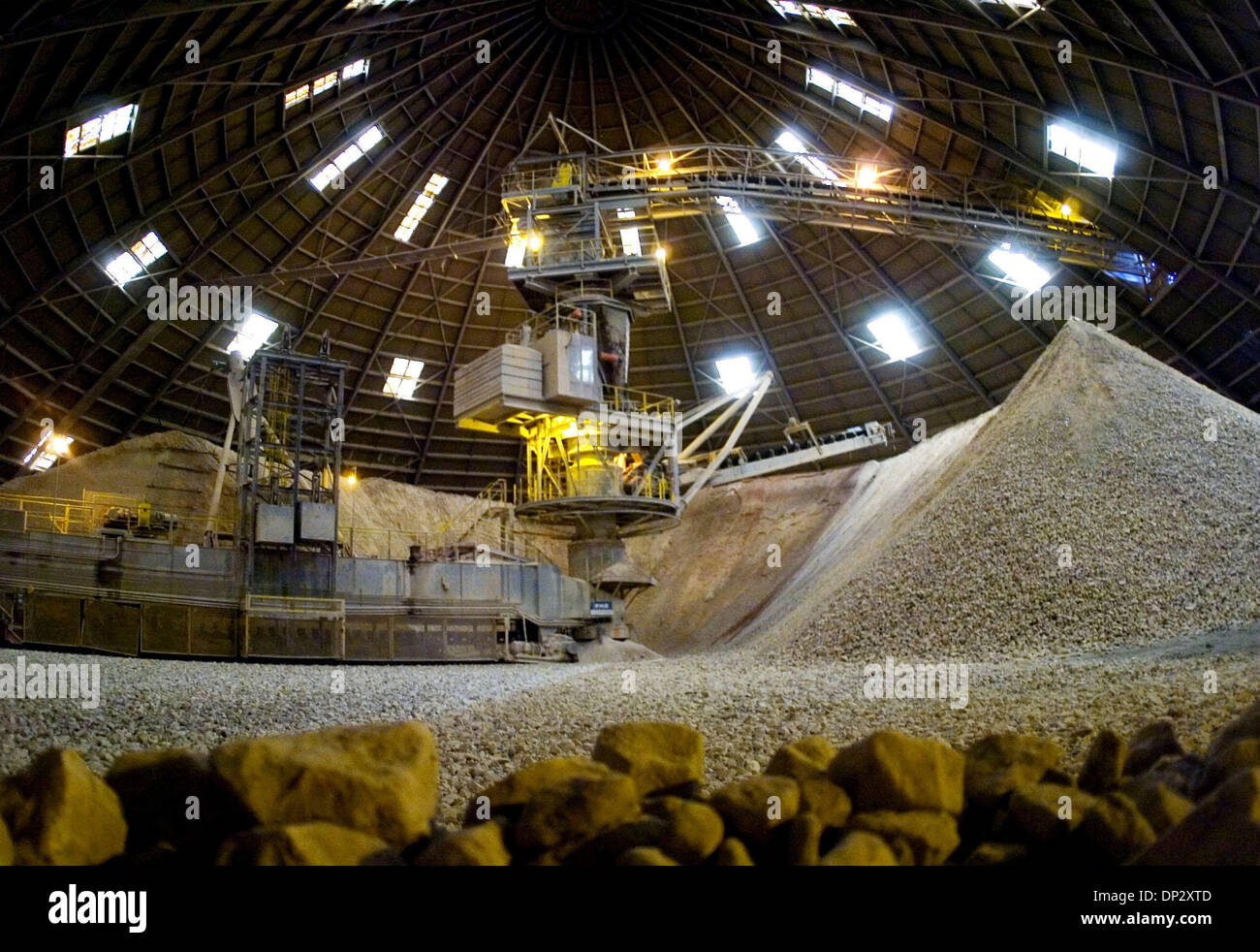 Jun 13, 2006; Redding, CA, USA; A radial arm stacker blends and stacks ...