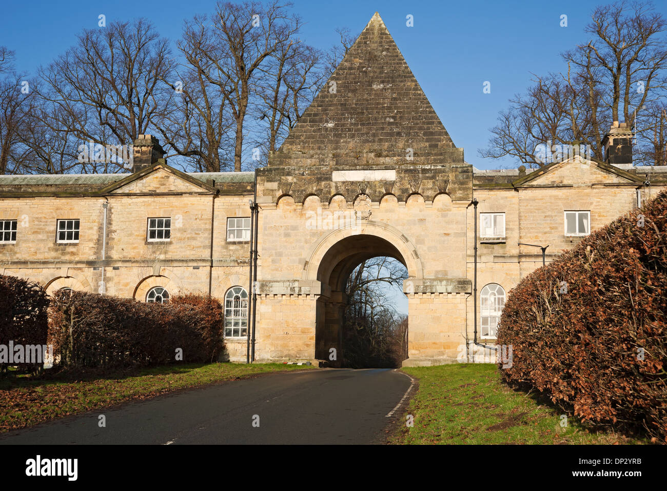 The Gatehouse on the approach to Castle Howard in winter North ...