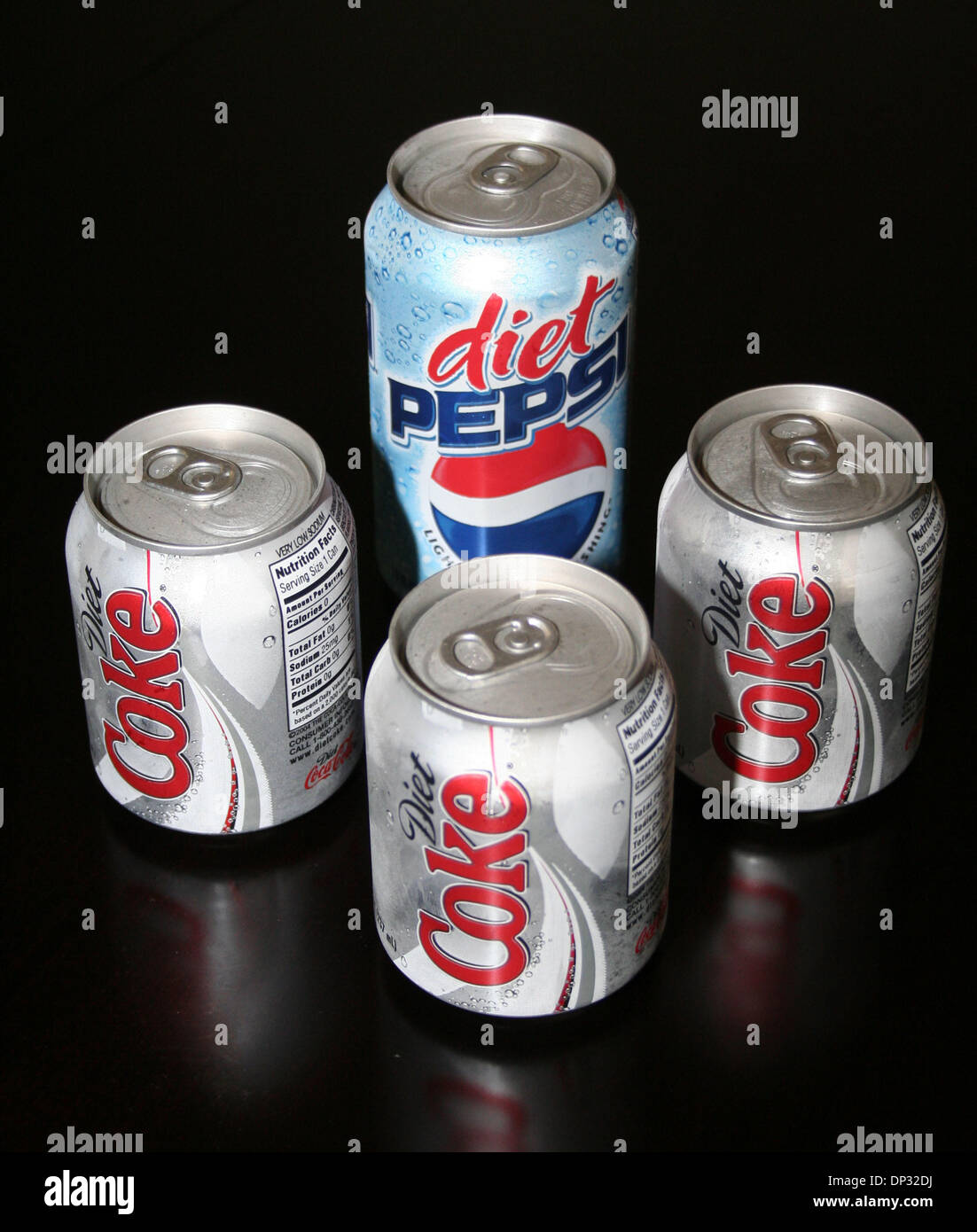 Jun 17, 2006; Newport Coast, CA, USA; Three cans of diet coke and one ...