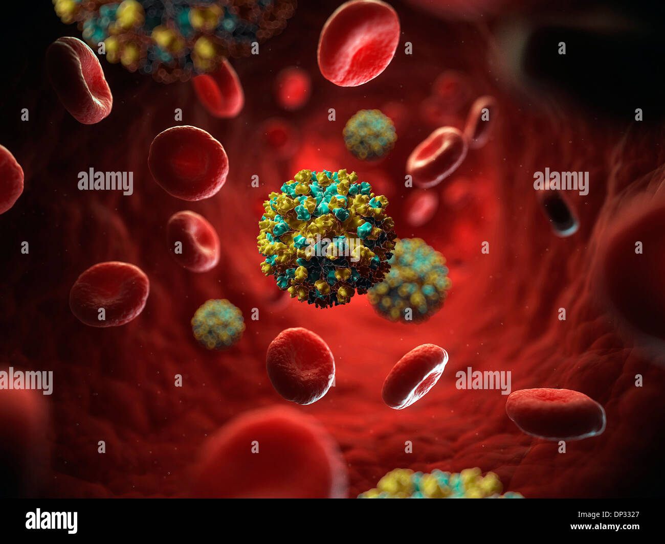 Hepatitis virus particle artwork hi-res stock photography and images ...