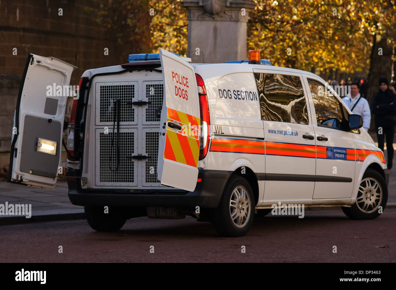 Dog section police van parked on the street, London England United ...