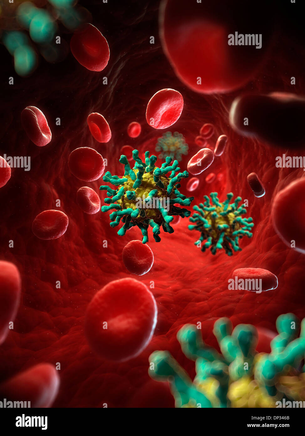 Poliovirus-receptor complex, artwork Stock Photo - Alamy
