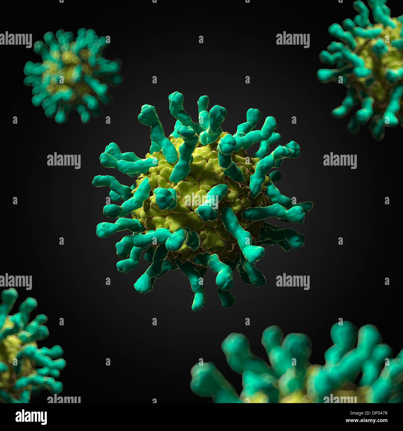 Poliovirus-receptor complex, artwork Stock Photo - Alamy