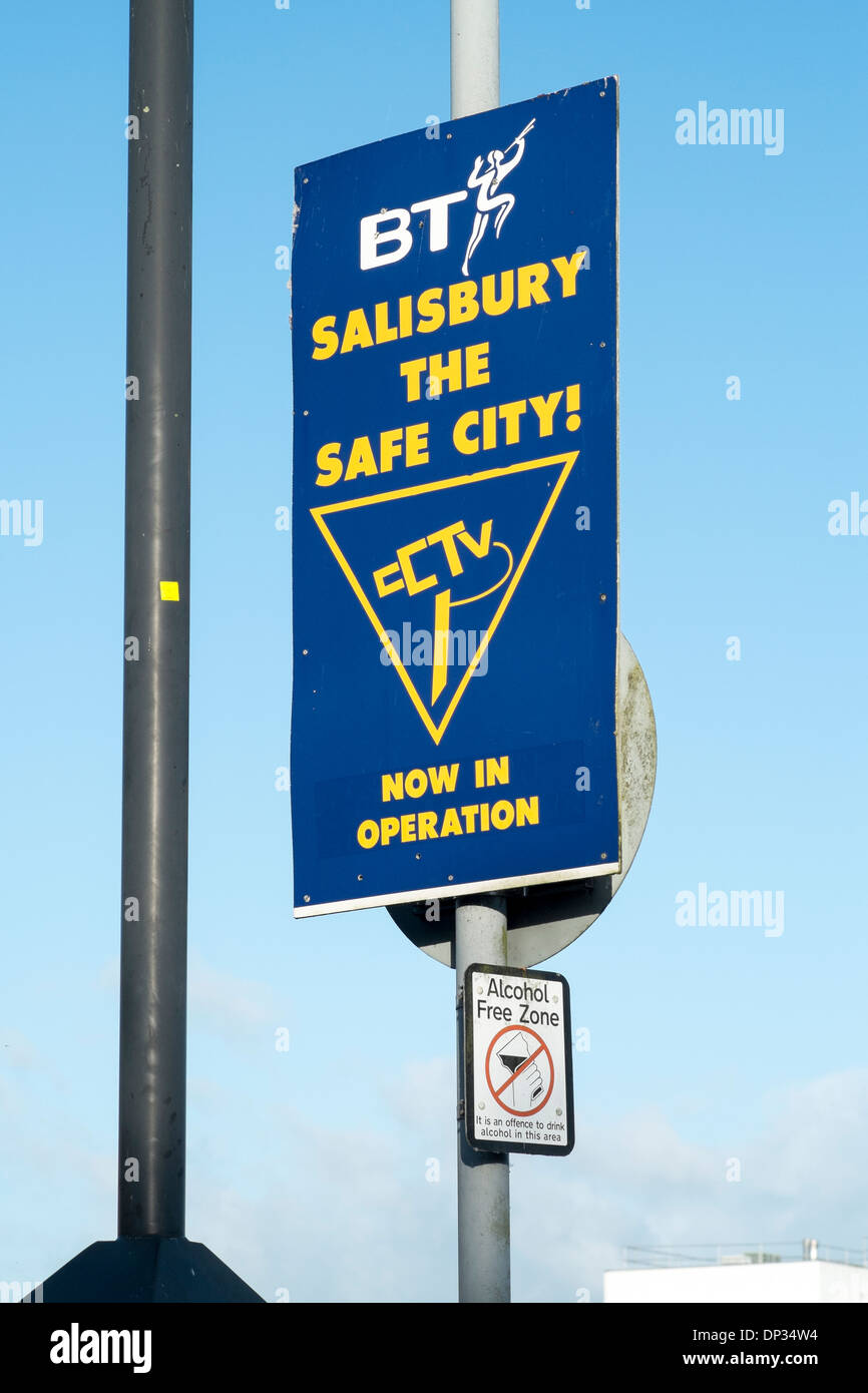 CCTV sign Salisbury Stock Photo - Alamy