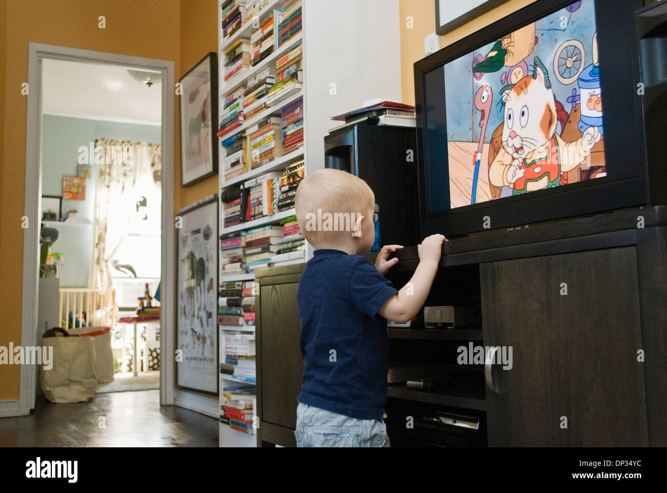 Child Watching Cartoon Tv High Resolution Stock Photography and Images ...