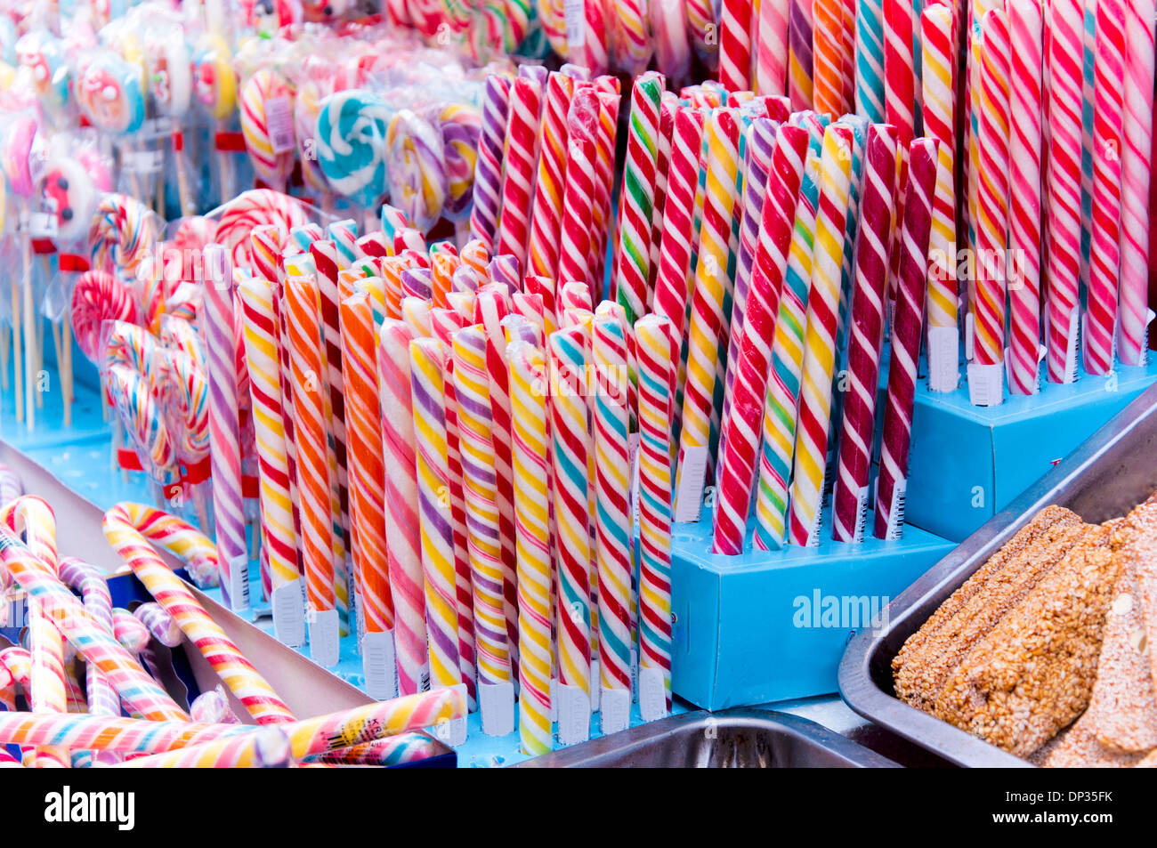Large group of the sweet sticks.Selective focus on the sweet sticks in ...