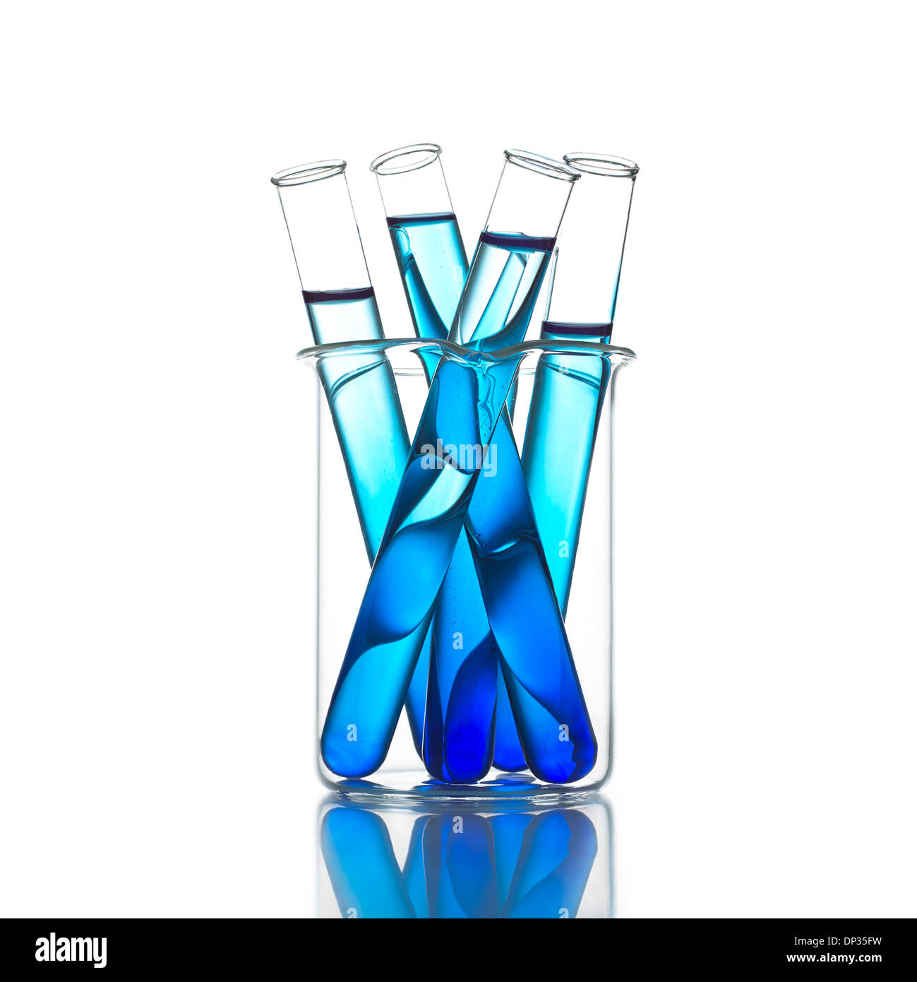 Five test tubes blue hi-res stock photography and images - Alamy