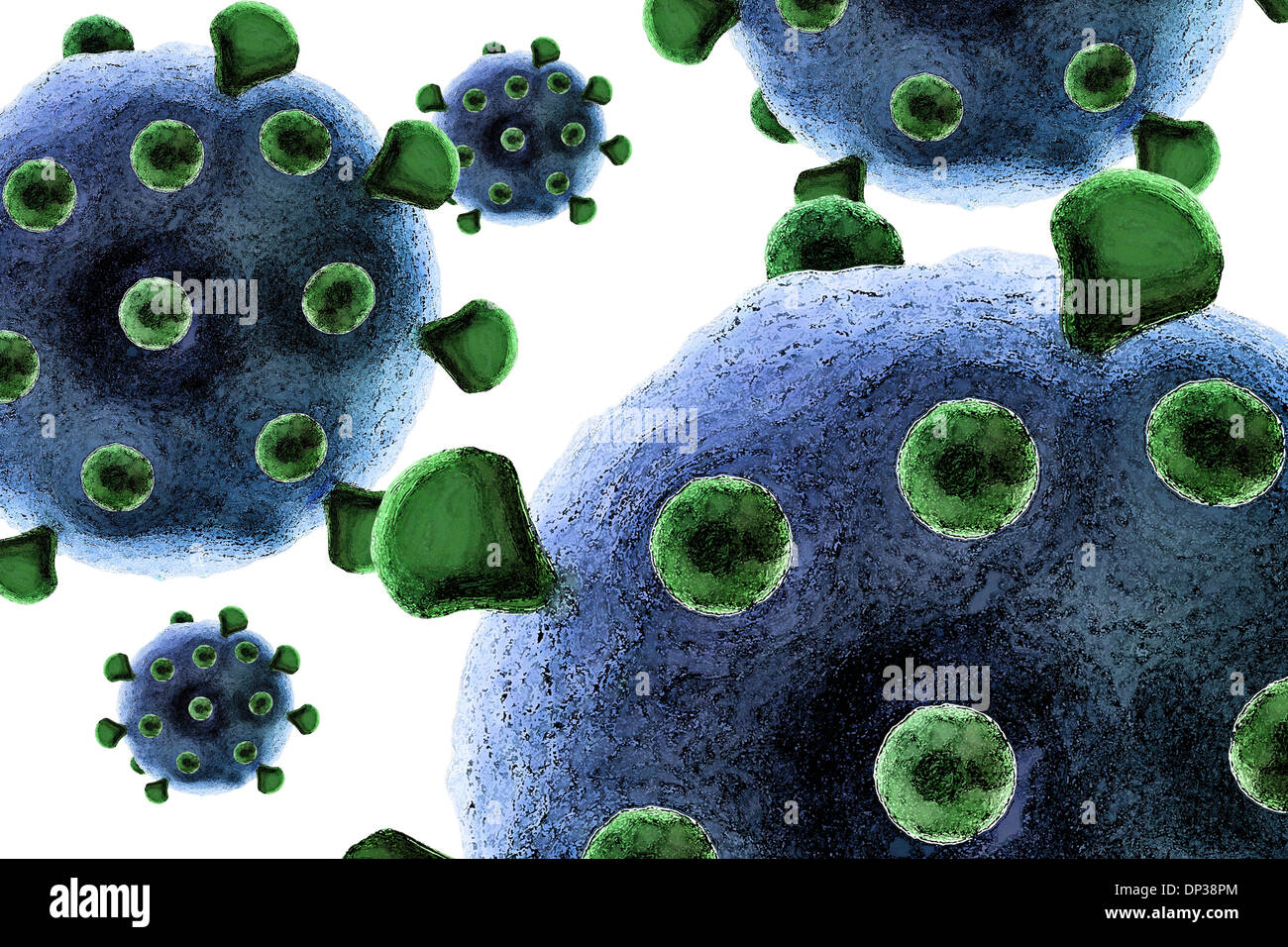 Virus particles, artwork Stock Photo - Alamy