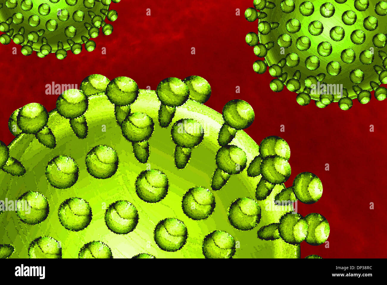 Virus particles, artwork Stock Photo - Alamy
