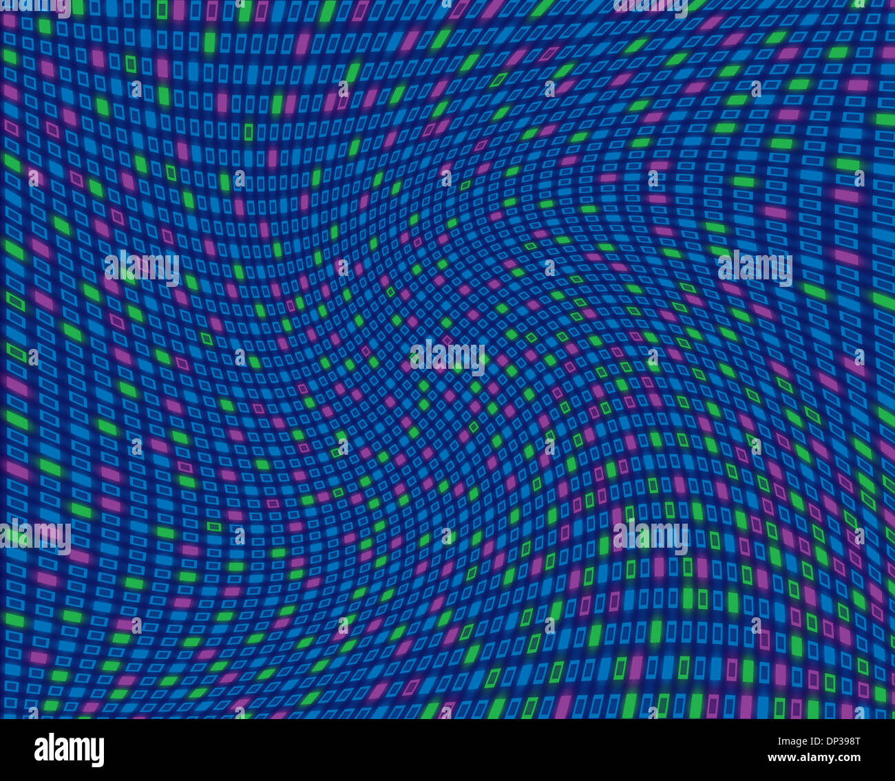 Distorted square pattern, predominantly blue Stock Photo - Alamy