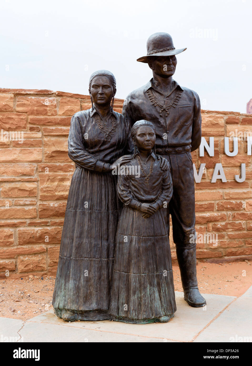 Statues at the entrance to Monument Valley Navajo Tribal Park, Monument ...
