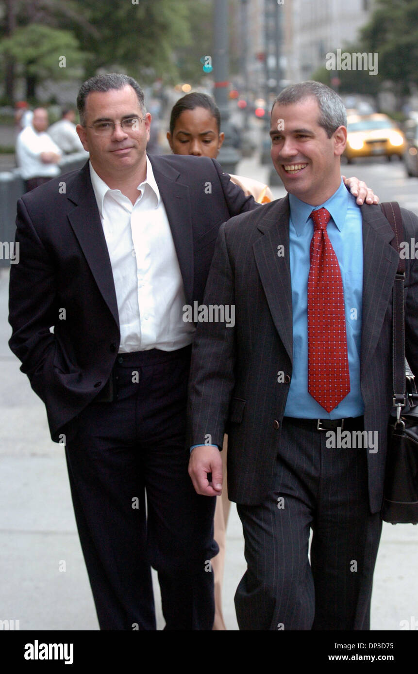 Jun 29, 2006; Manhattan, New York, USA; John Gotti Jr. (L) with his arm ...