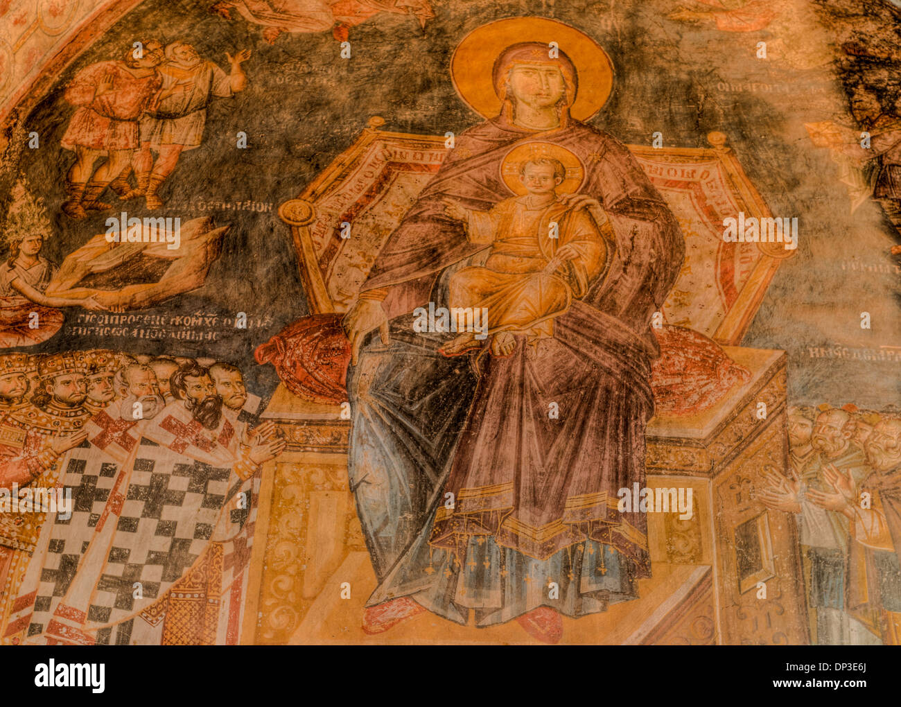 Detail of Madonna and child Holy Mother of God Peribleptos Church Ohrid ...
