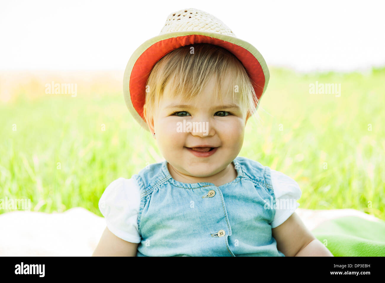 Portrait of Baby Girl Outdoors, Mannheim, Baden-Wurttemberg, Germany ...