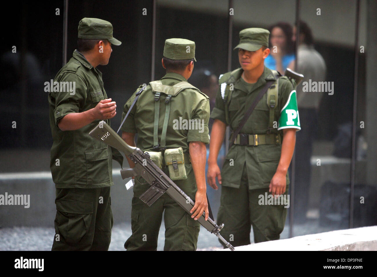 Jul 03, 2006; Mexico City, MEXICO; Mexican Army guard a building where ...