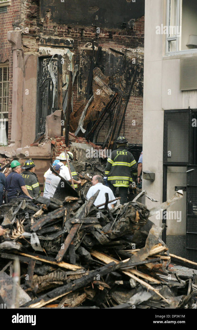 Jul 10, 2006; New York, NY, USA; A view of the debris from a collapsed ...