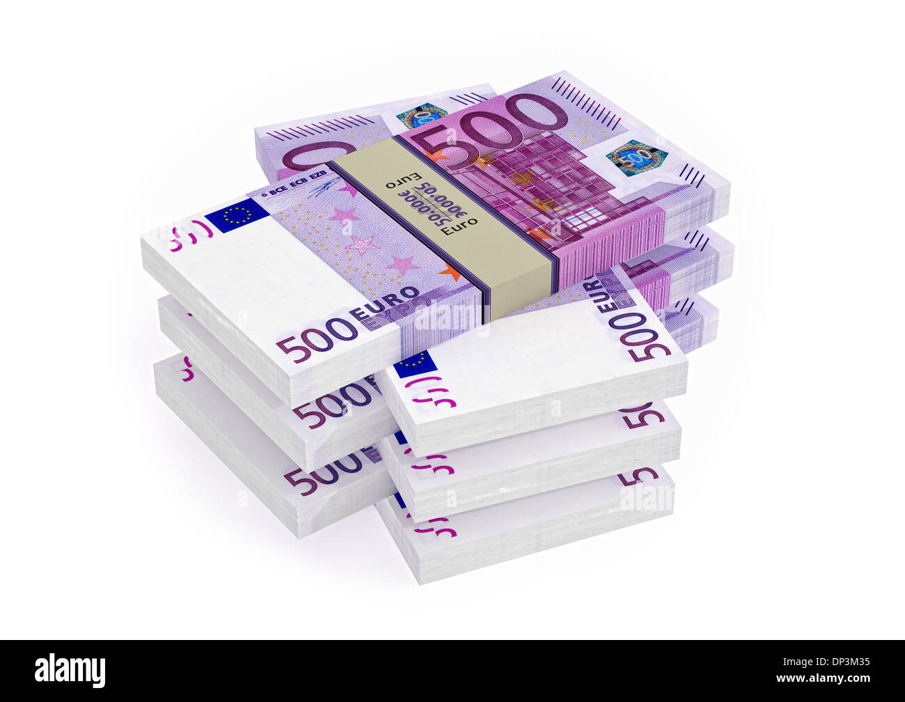 Euro banknotes - on white background Stock Photo - Alamy