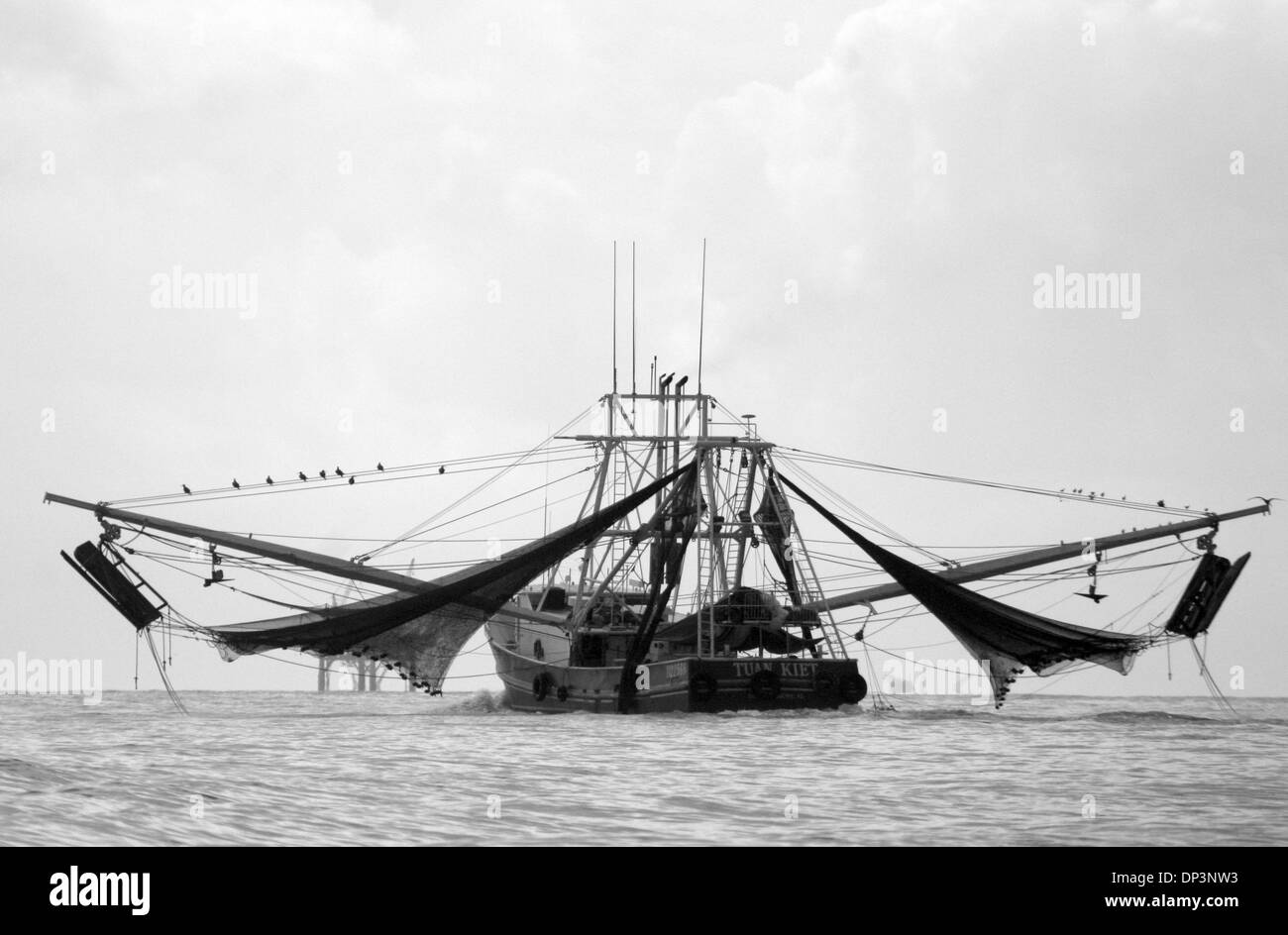 Jul 14, 2006; Venice, LA, USA; A commercial shrimping boat in the Gulf ...