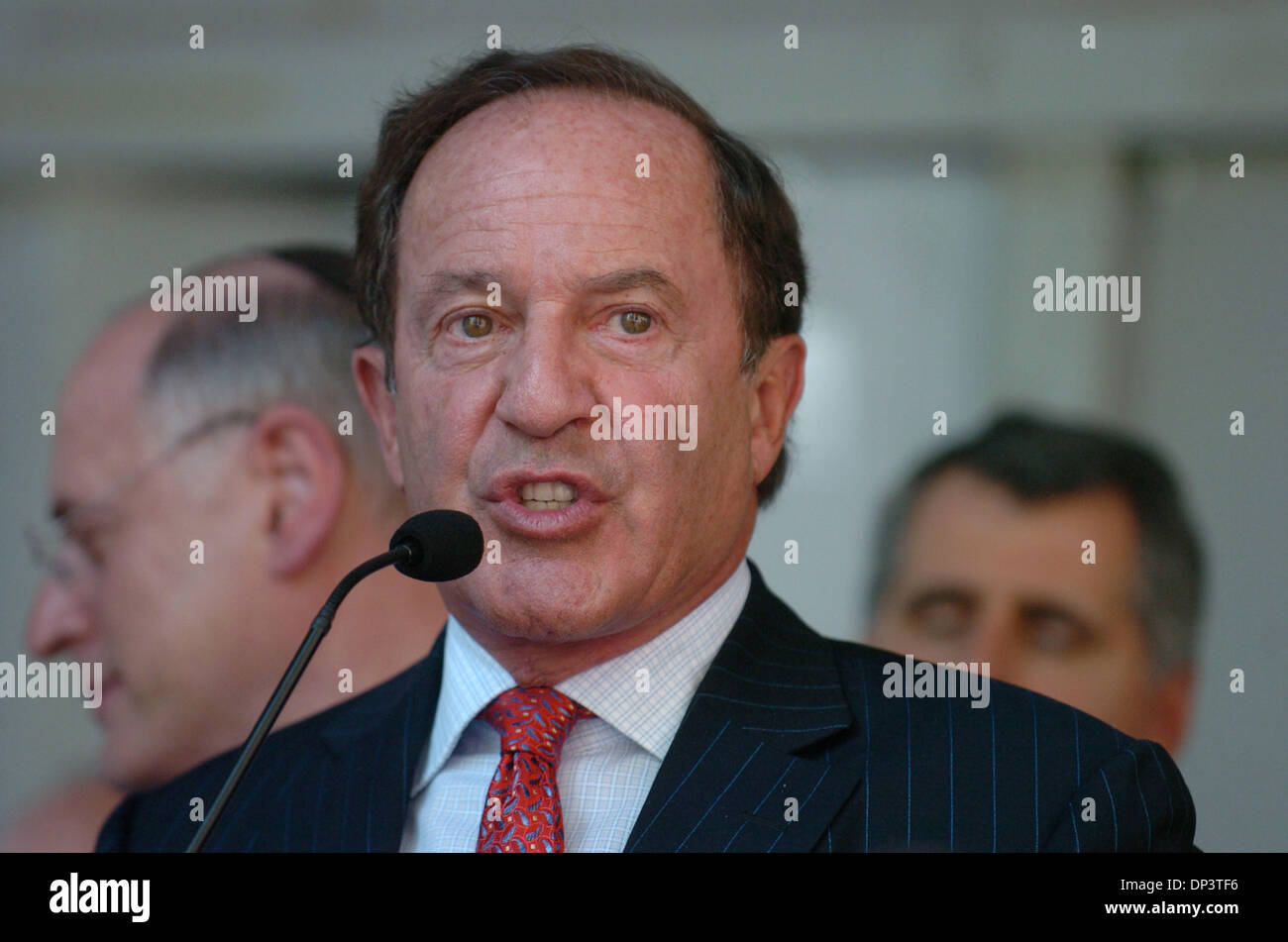Jul 17, 2006; New York, NY, USA; MORT ZUCKERMAN speaks as hundreds of ...