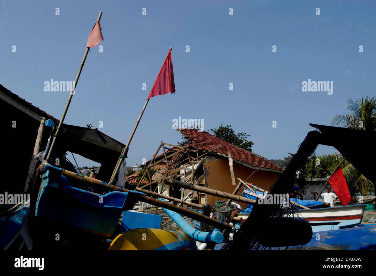 Jul 19, 2006; Ciamis, West Java, INDONESIA; Fishing boats sprawl on the ...