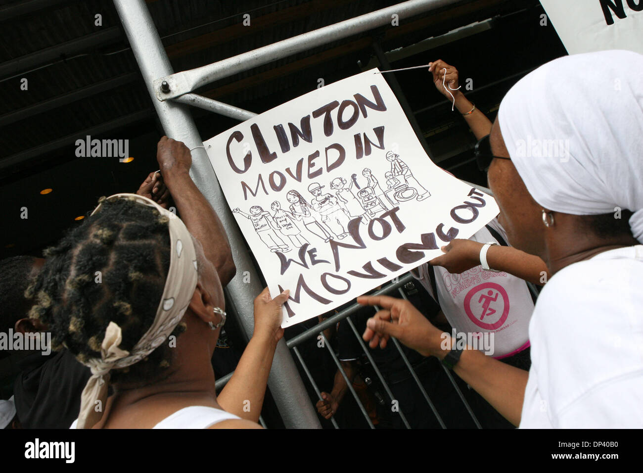 Jul 19, 2006; Manhattan, NY, USA; People protesting against ...