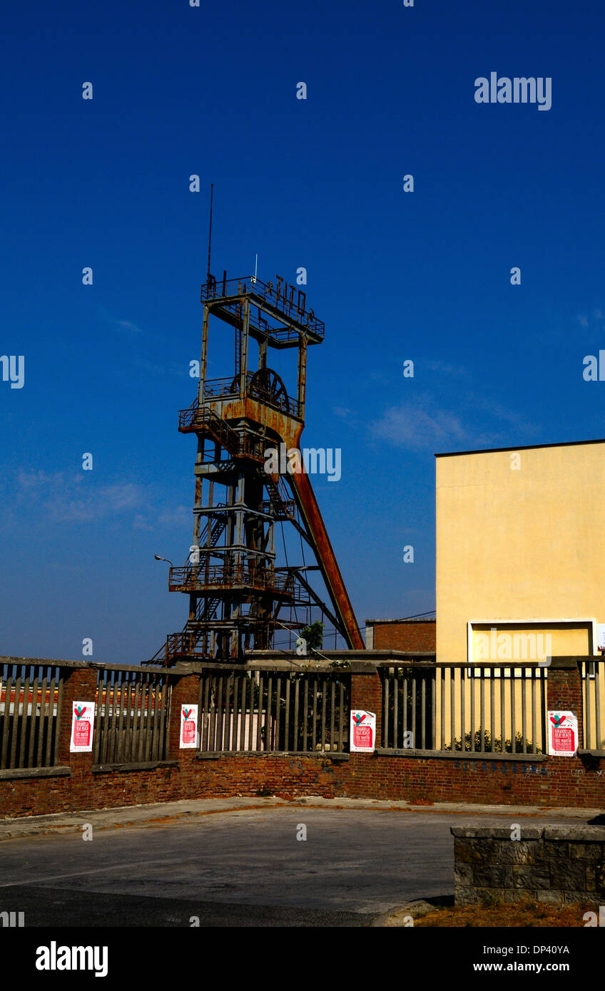 Gear tower of old unused coal mine in Labin Istria Croatia Europe Stock ...