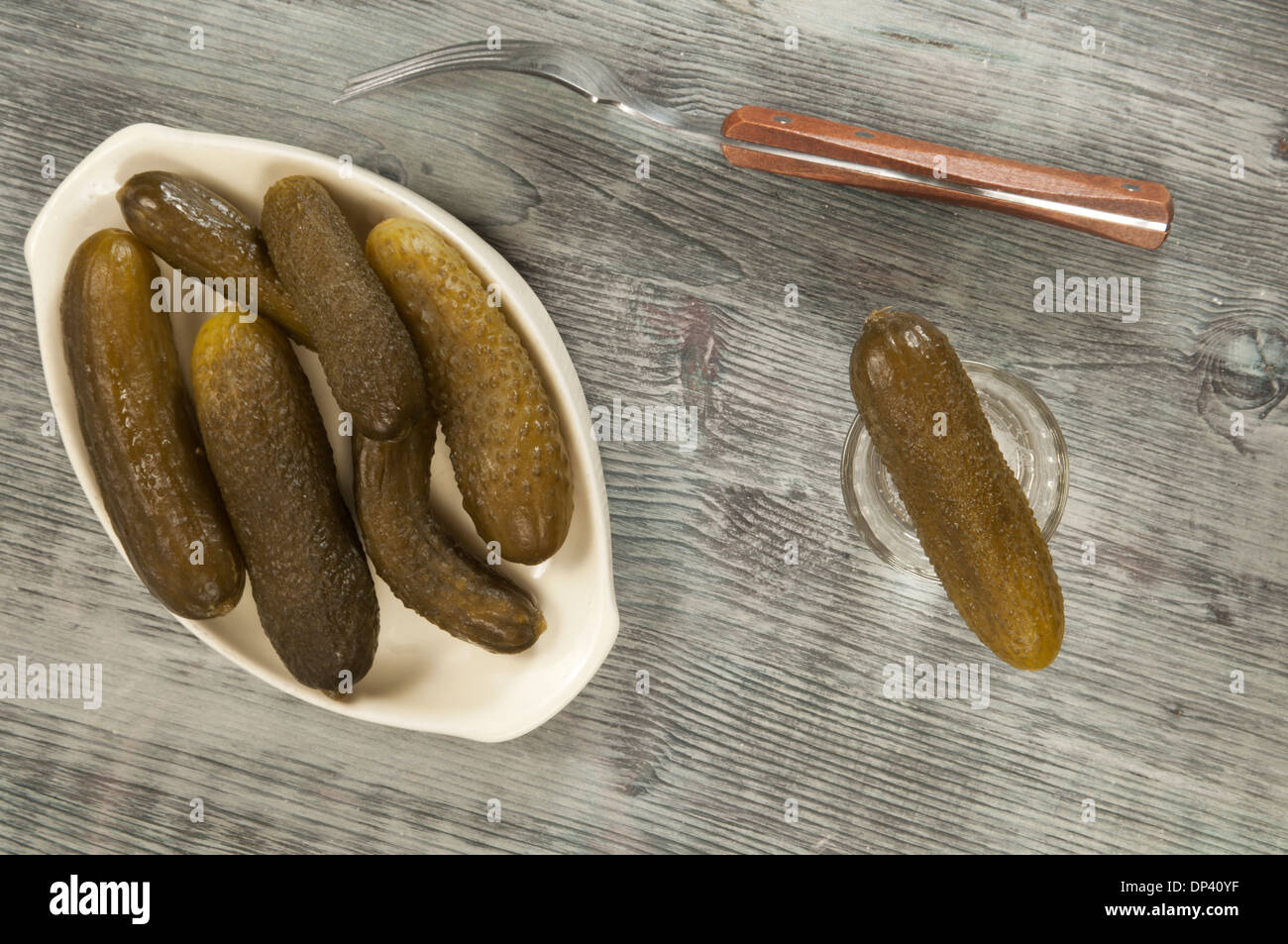 Salted cucumbers - a traditional Russian appetizer to vodka Stock Photo ...