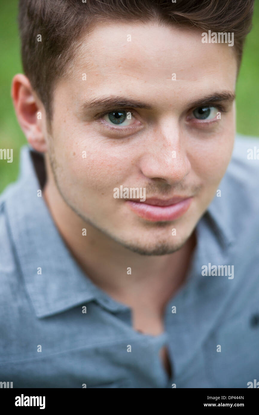 Close up unshaved man holding hi-res stock photography and images - Alamy