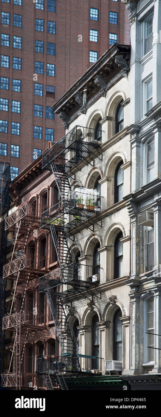 View of brownstones in Soho district of New York City, New York, USA ...