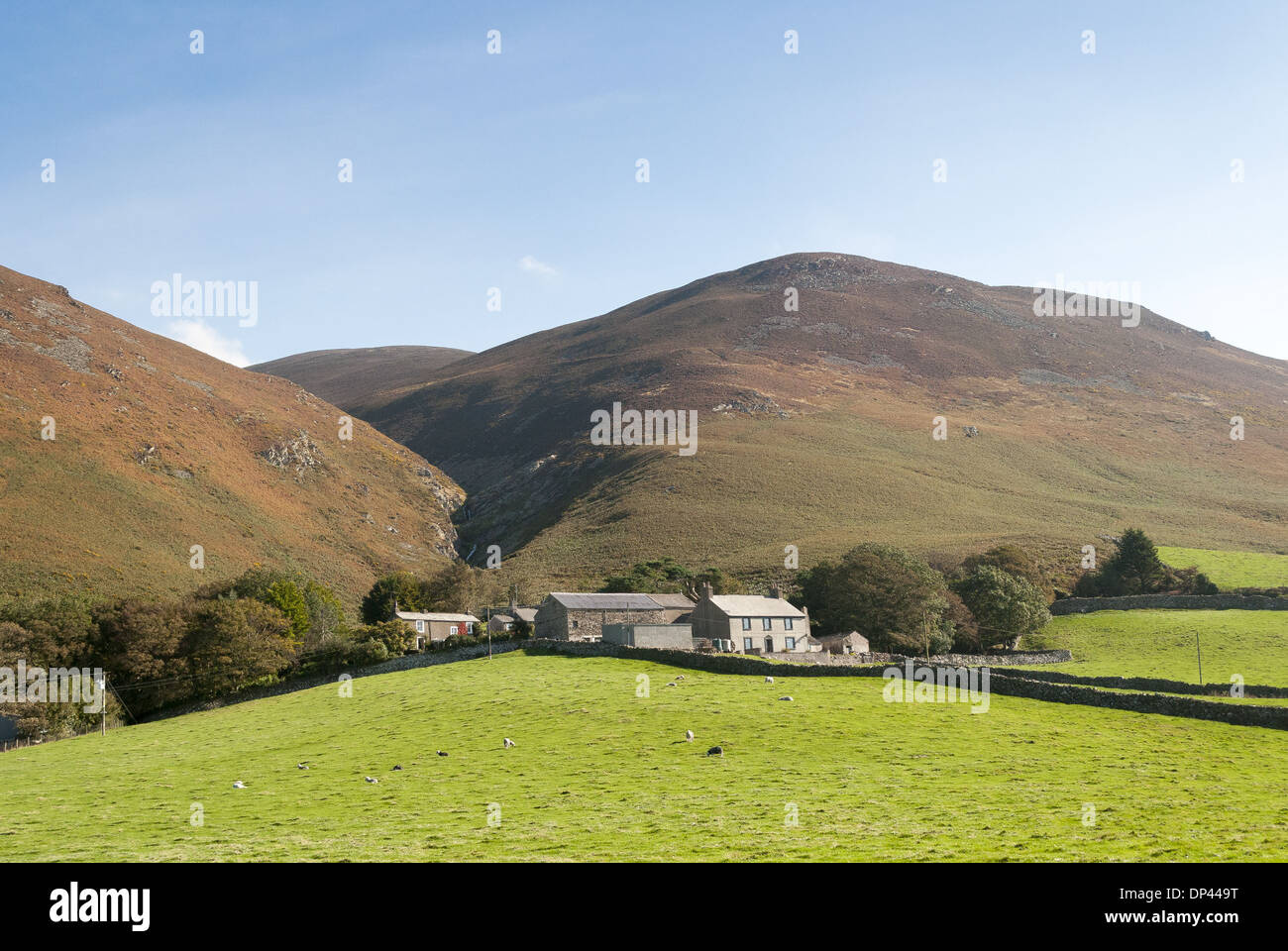 Farmhouse at the base of Black Combe in Whitbeck, Cumbria, England, UK ...