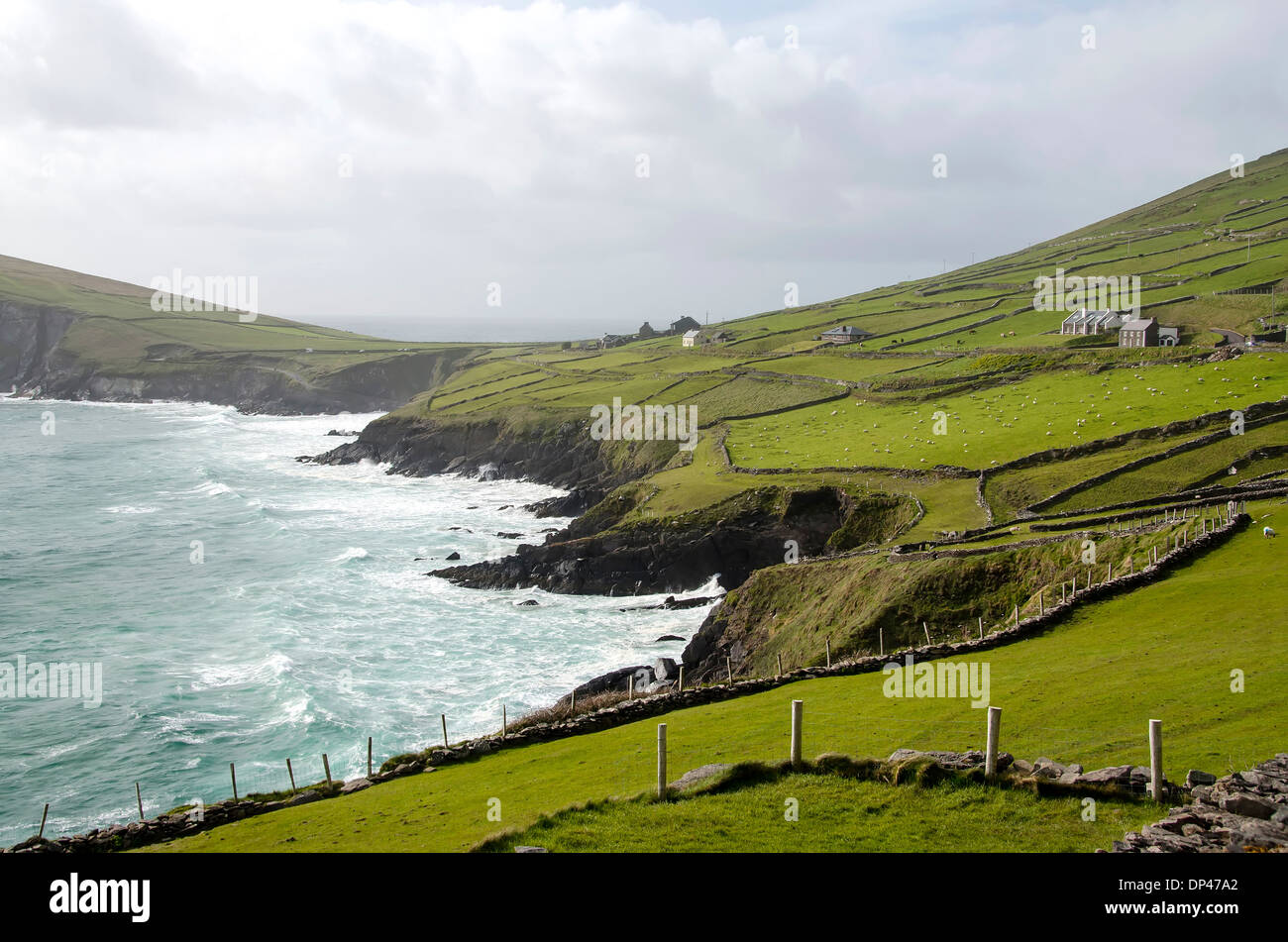 Slea Head Drive with the rough Atlantic coast, Dingle Peninsula ...