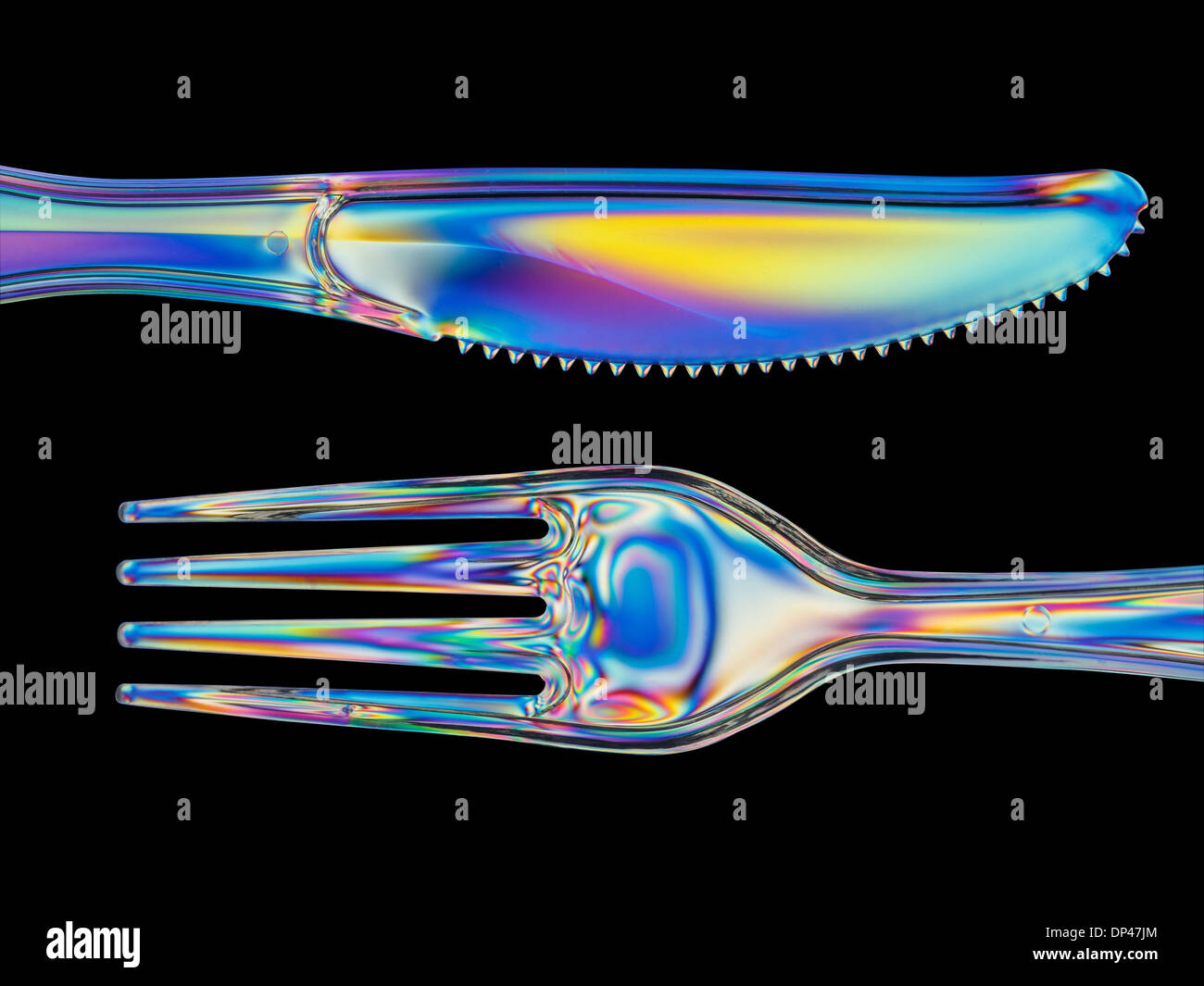 Photoelastic stress of a knife and fork Stock Photo - Alamy
