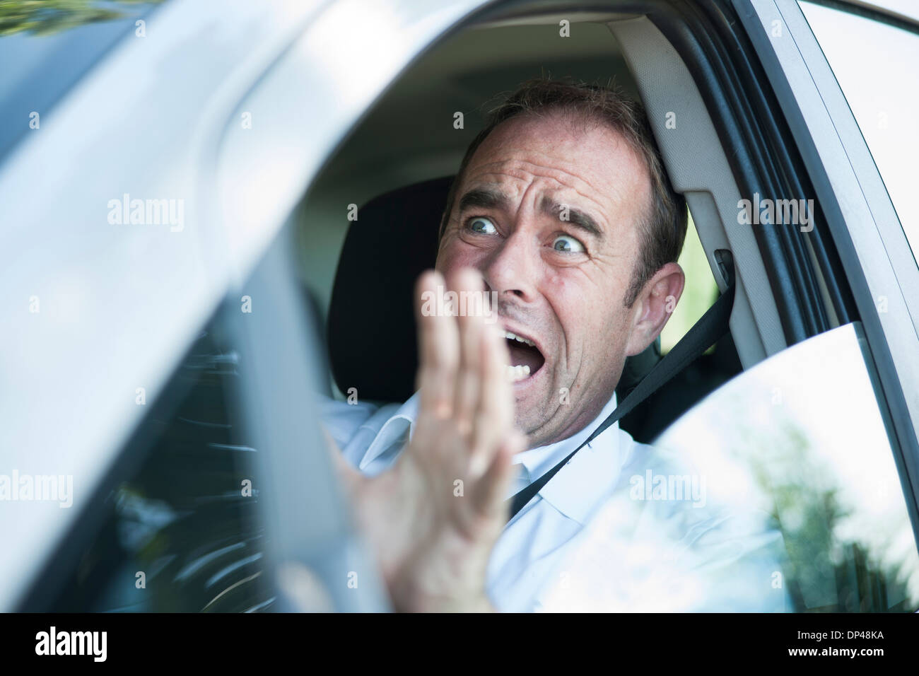 Car scared man hi-res stock photography and images - Alamy