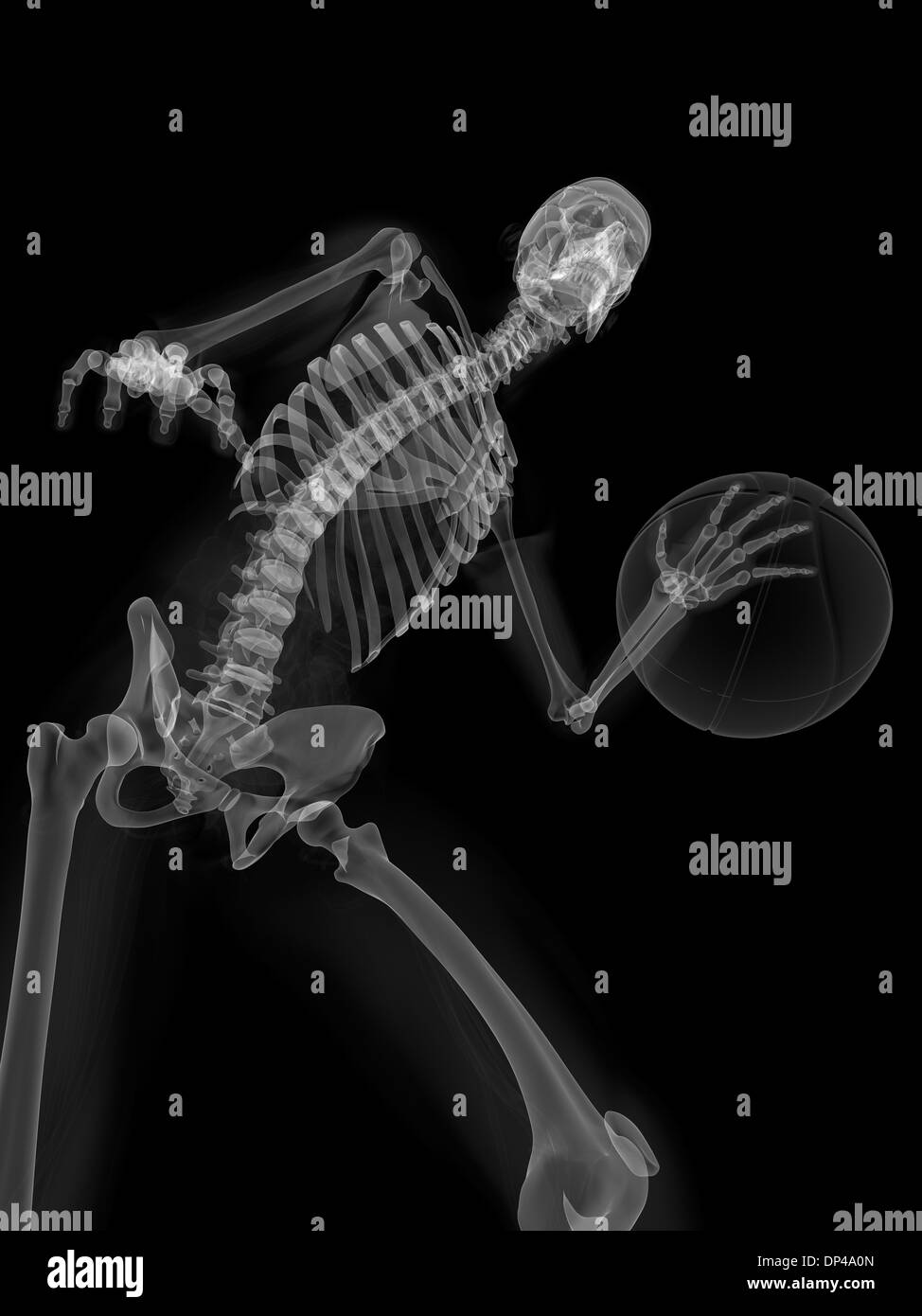 Skeleton playing basketball, artwork Stock Photo - Alamy