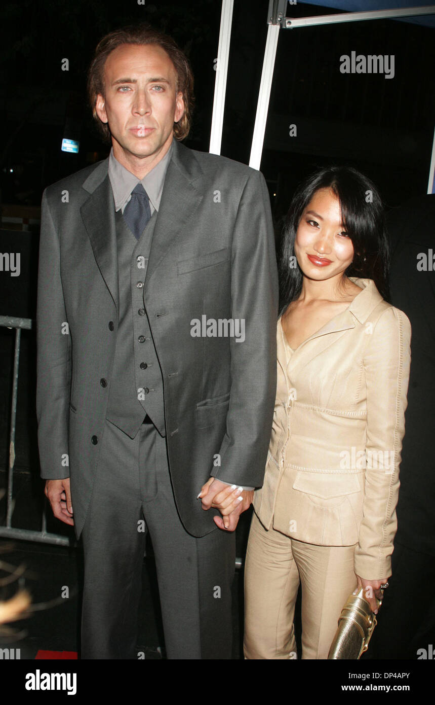 Aug 03, 2006; New York, NY, USA; Actor NICOLAS CAGE and his wife ALICE ...