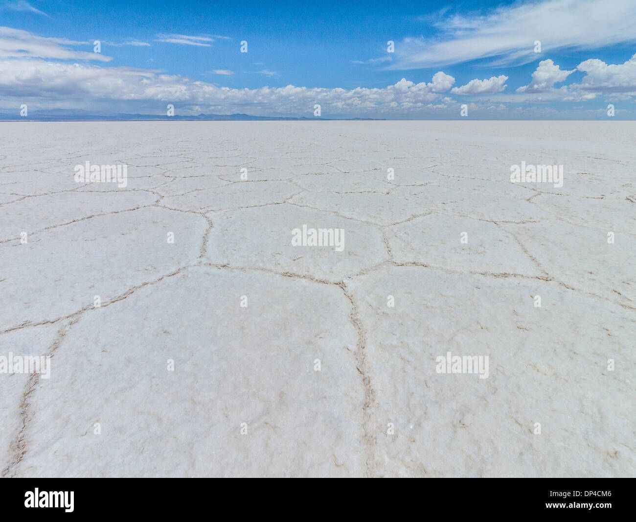 Hexagon shaped formations that comprise the Salar de Uyuni salt flats ...